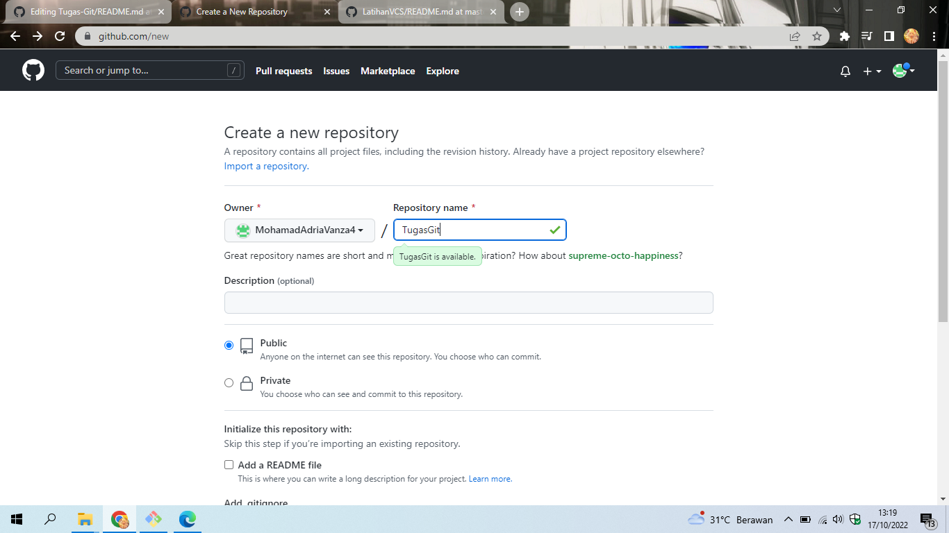 GitHub - MohamadAdriaVanza4/Tugas-Git
