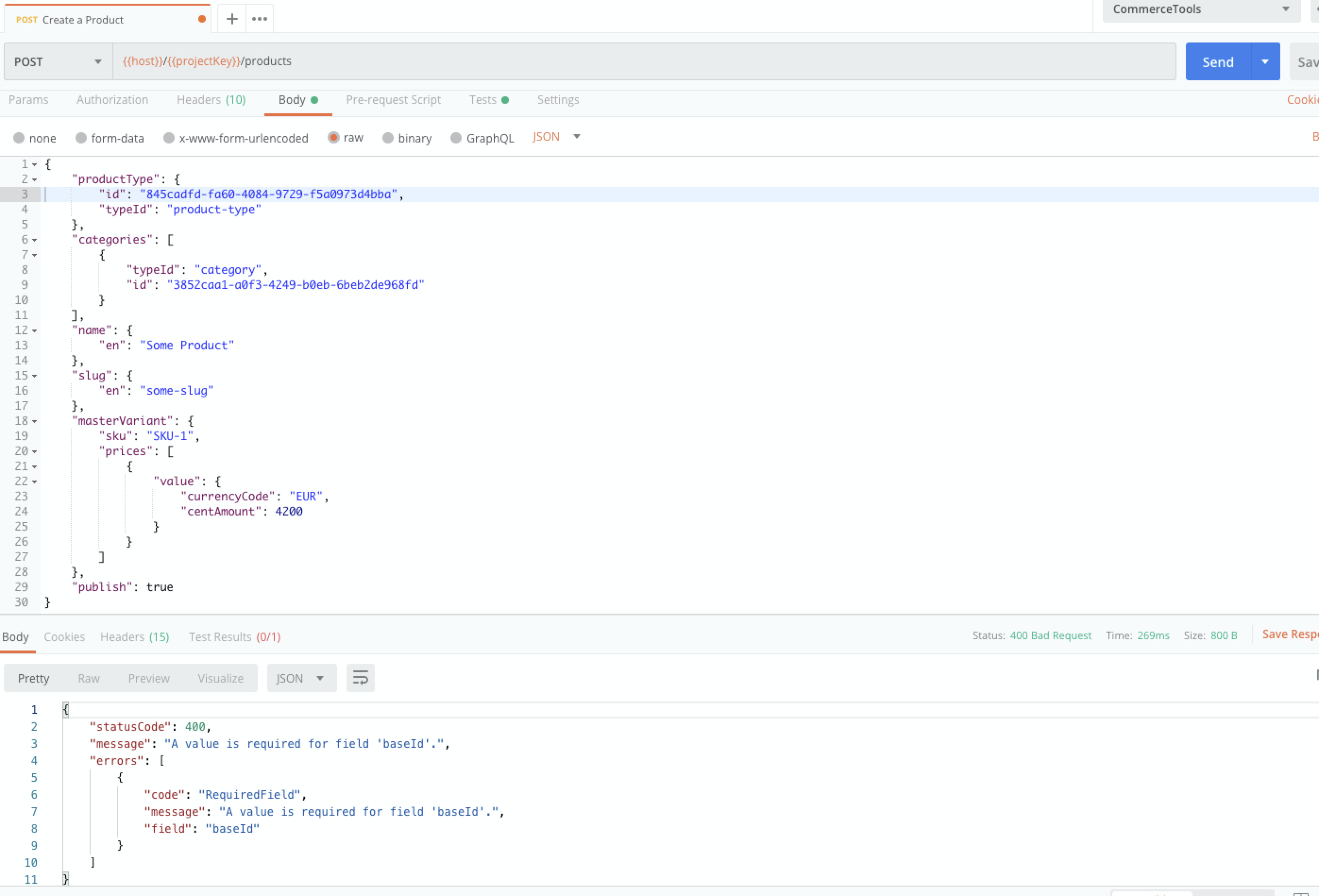 baseId field required on Product creation · Issue #1502 · commercetools/nodejs · GitHub