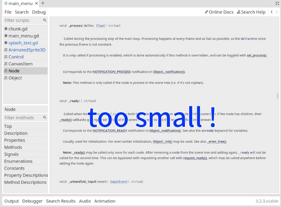 Document's fonts are too small · Issue #46820 · godotengine/godot · GitHub