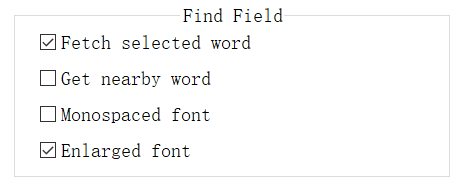 Add option preventing find field being filled with unselected word at ...