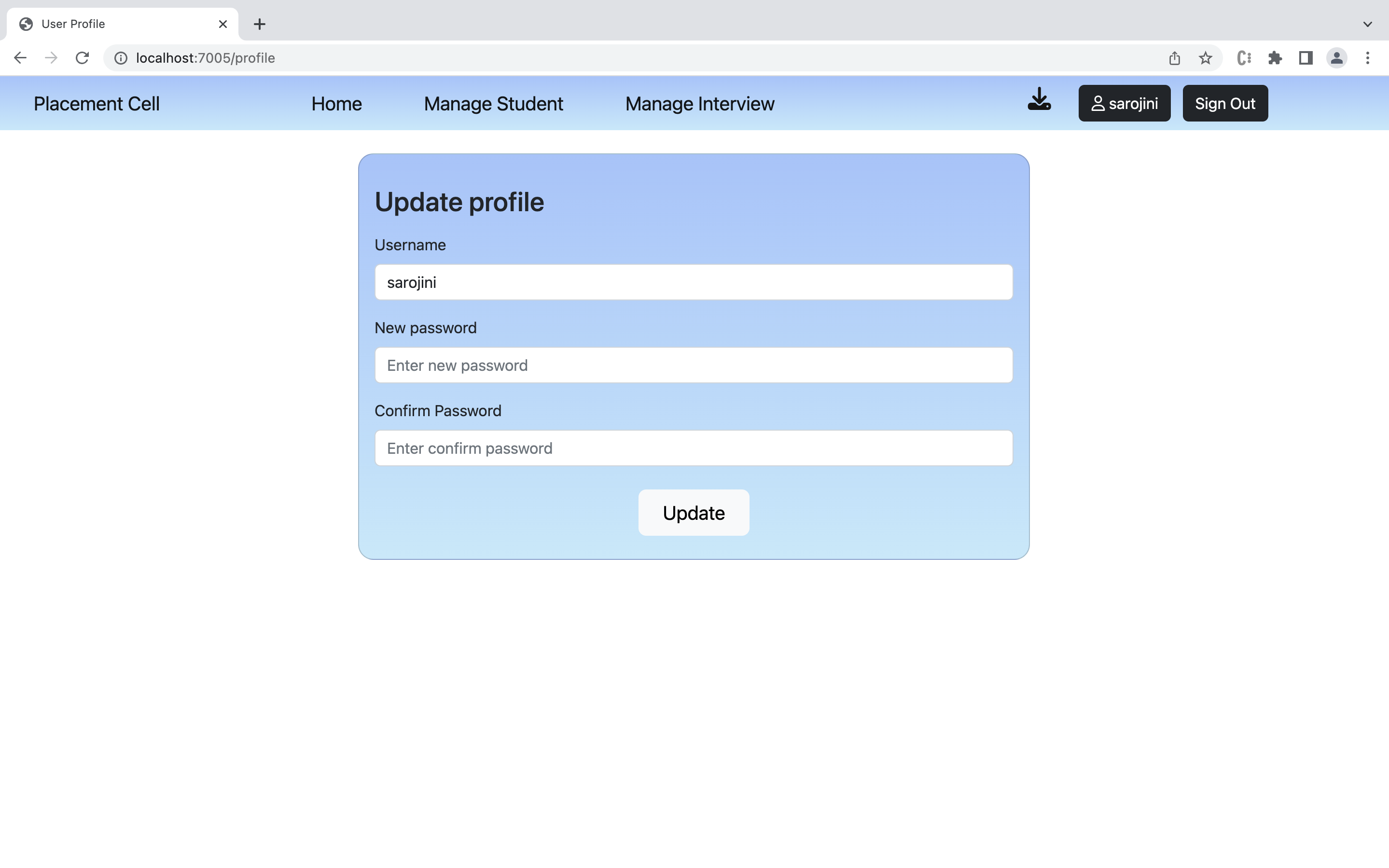 GitHub - nsarojini/Placement-Cell: Employees can sign in and add details of the students and ...