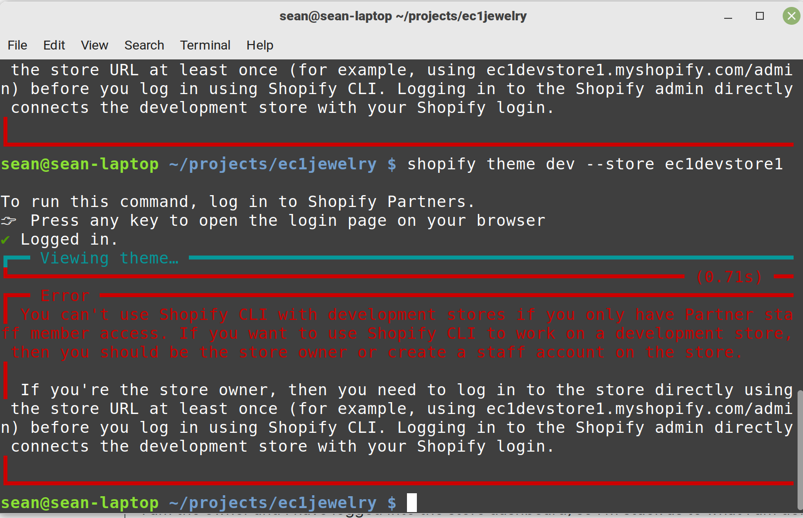 Bug Logging In To Partners · Issue 799 · Shopifycli · Github