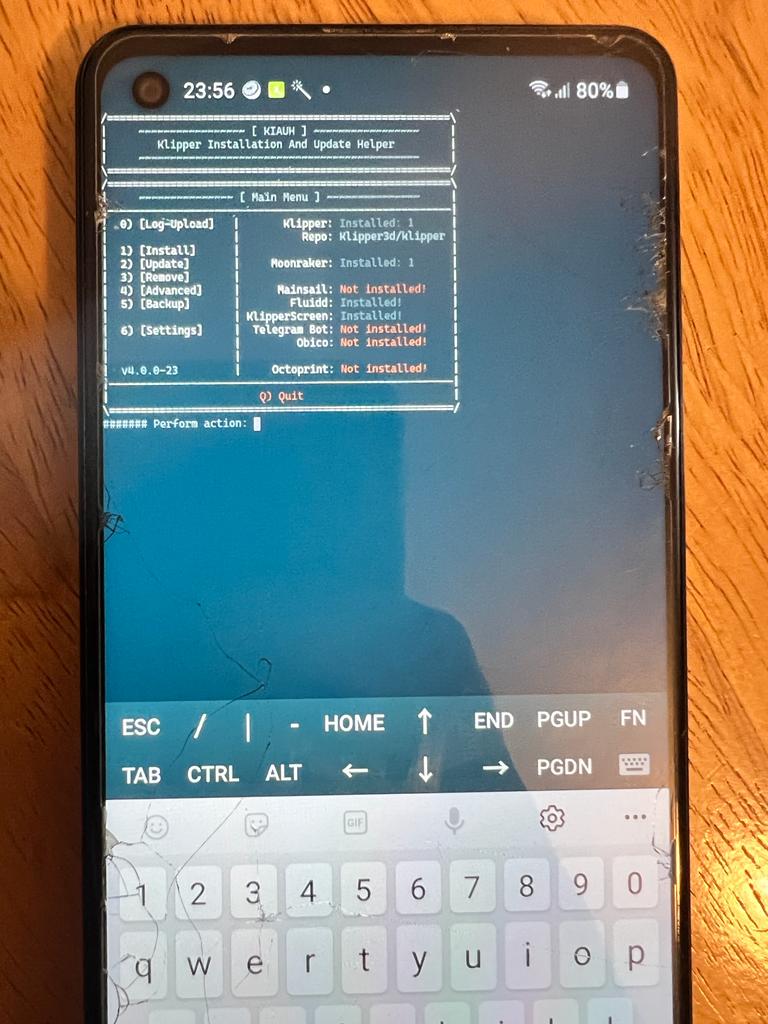 Run Klipper + Moonraker + Mainsail + KlipperScreen on an Android device using Linux Deploy · GitHub