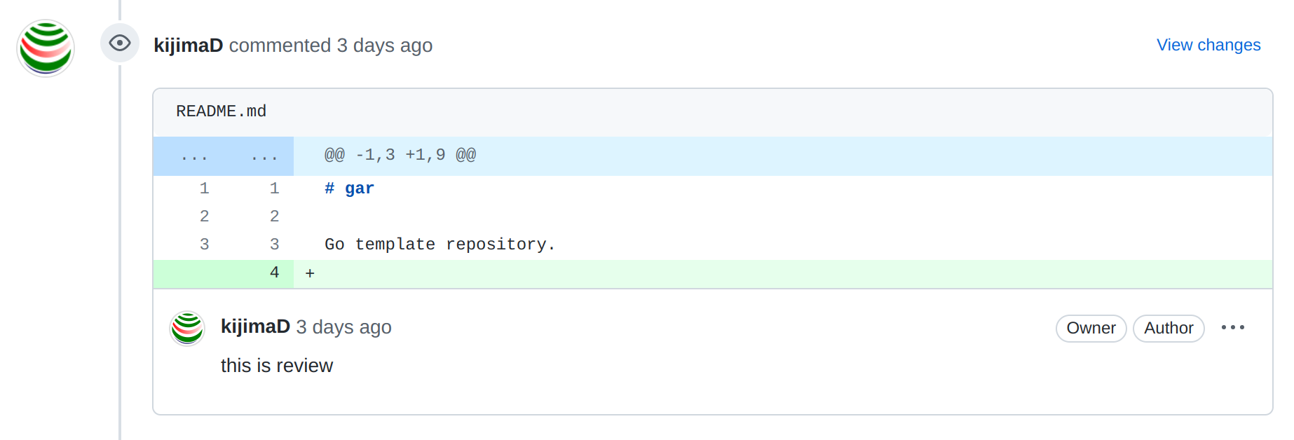 GitHub - kijimaD/gar: easy code review reply