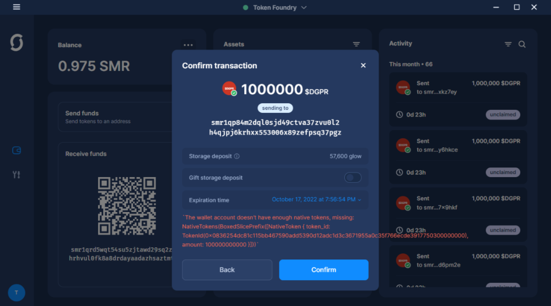 [Bug report]: Insufficient native tokens error when sending multiple times · Issue #4896 ...