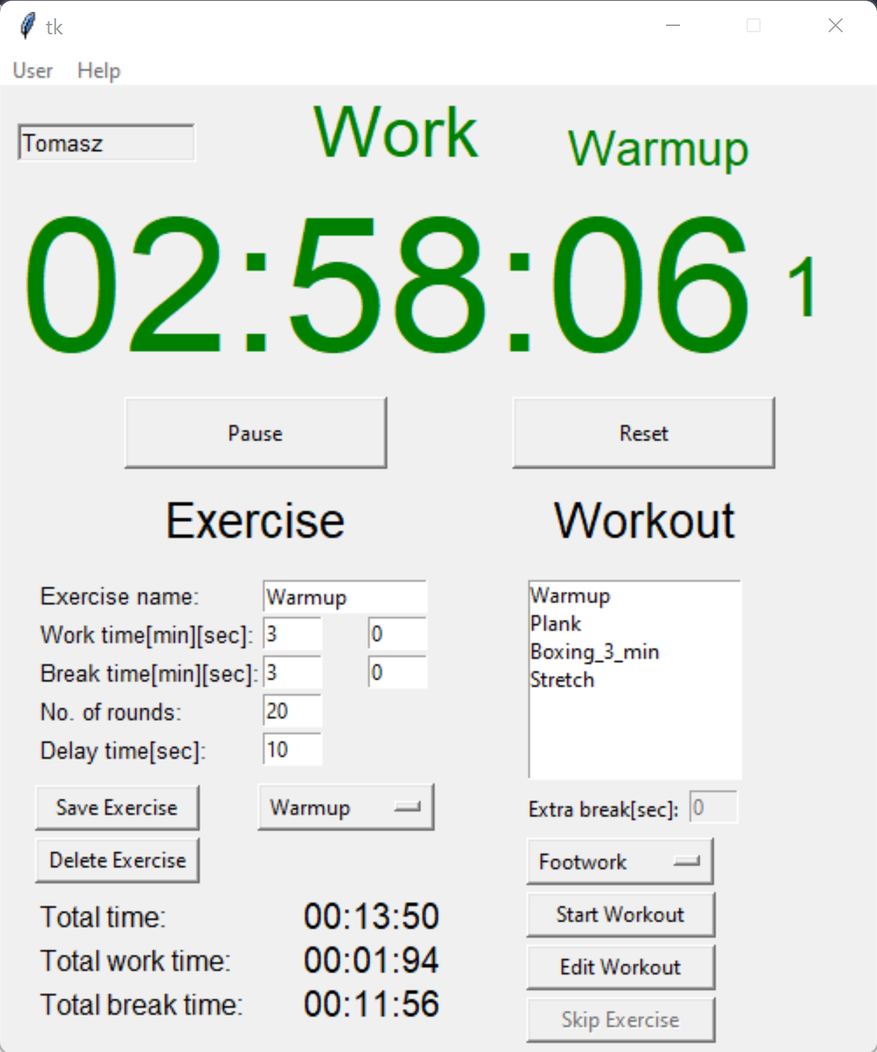 GitHub - t-czosnyka/My_Workout: Desktop training-timer application with ...