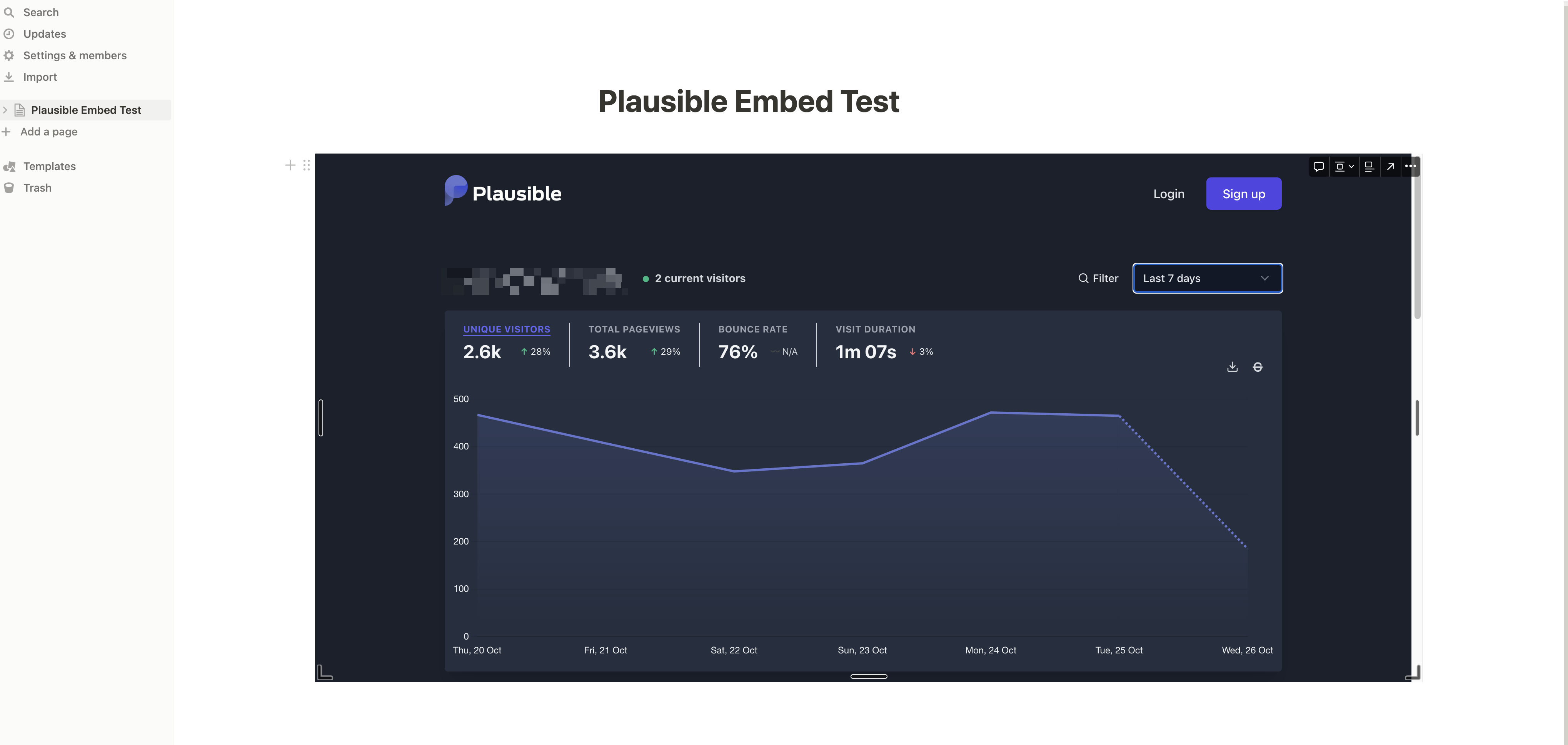 Embed Plausible report on Notion · plausible analytics · Discussion #2377 · GitHub