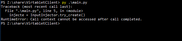 python winrt InputInjector.try_create() Runtime error · Issue #380 · microsoft/xlang · GitHub