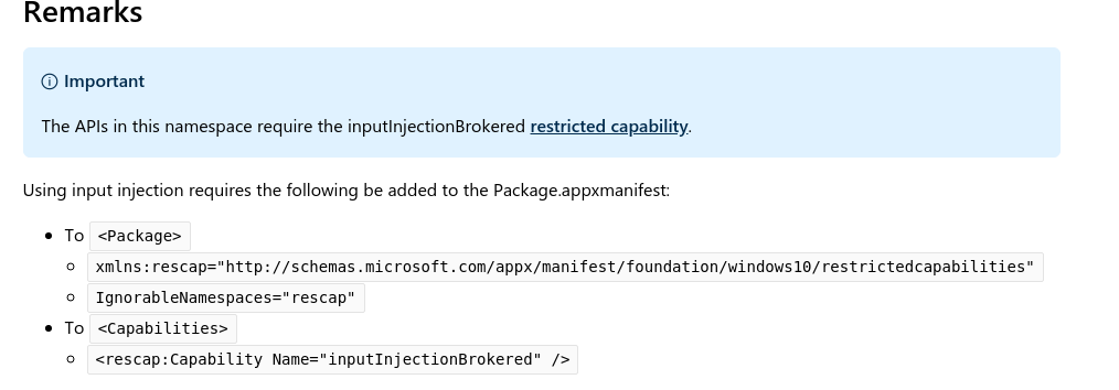 python winrt InputInjector.try_create() Runtime error · Issue #380 · microsoft/xlang · GitHub