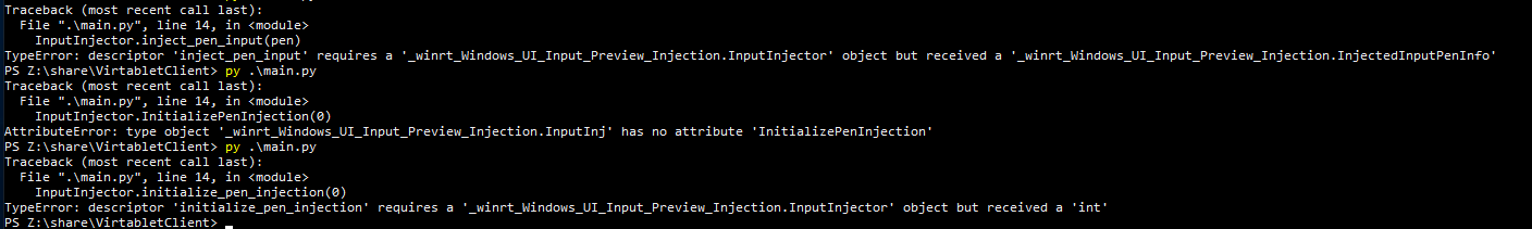 python winrt InputInjector.try_create() Runtime error · Issue #380 · microsoft/xlang · GitHub
