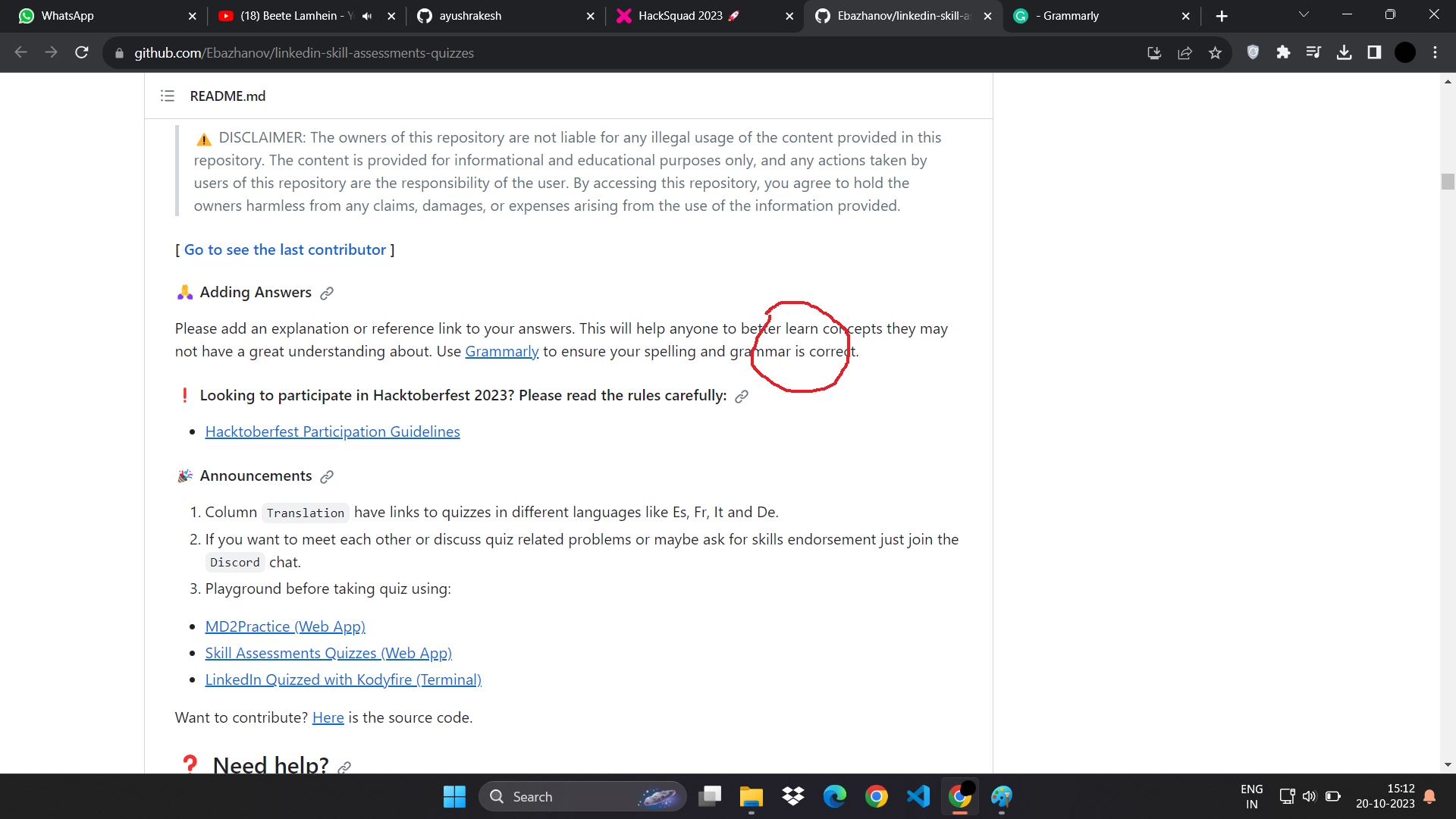 Bugs Grammar Mistake In Readmemd Inside Adding Answers Section · Issue 6591 · Ebazhanov