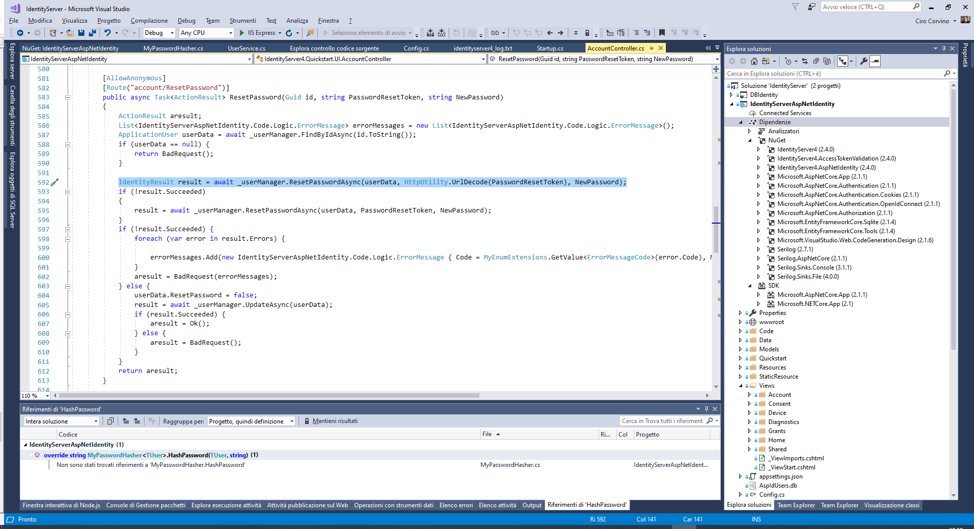 UserManager.ResetPasswordAsync(...) returns "Invalid Token" error on password validation errors ...