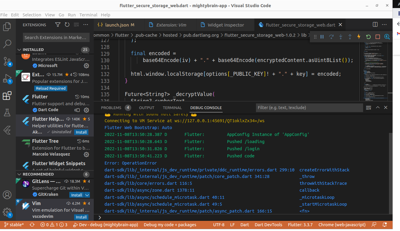 Error Operationerror · Issue 4709 · Flutterdevtools · Github 