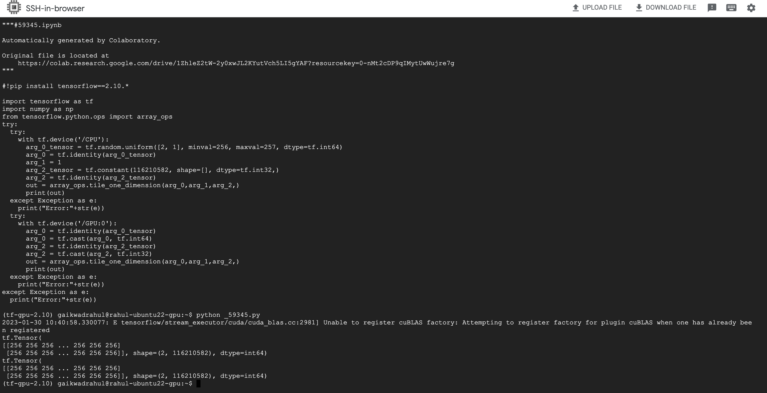 Process get killed tensorflow.python.ops.array_ops.tile_one_dimension · Issue #59345 ...