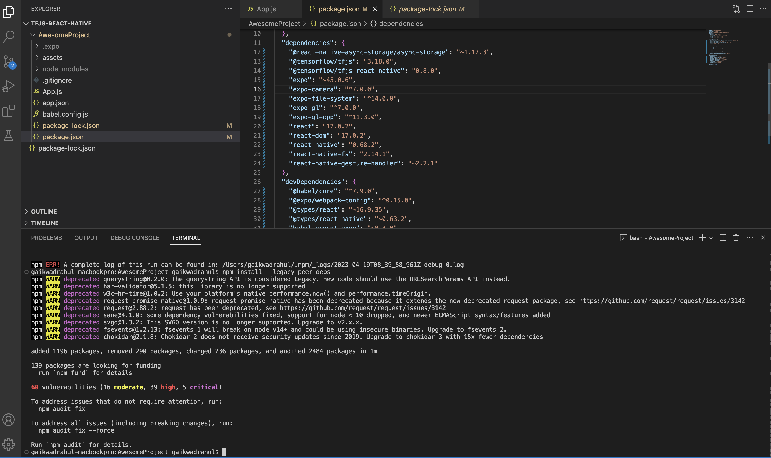 Compatibility with newer version of react native and expo · Issue #5698 · tensorflow/tfjs · GitHub