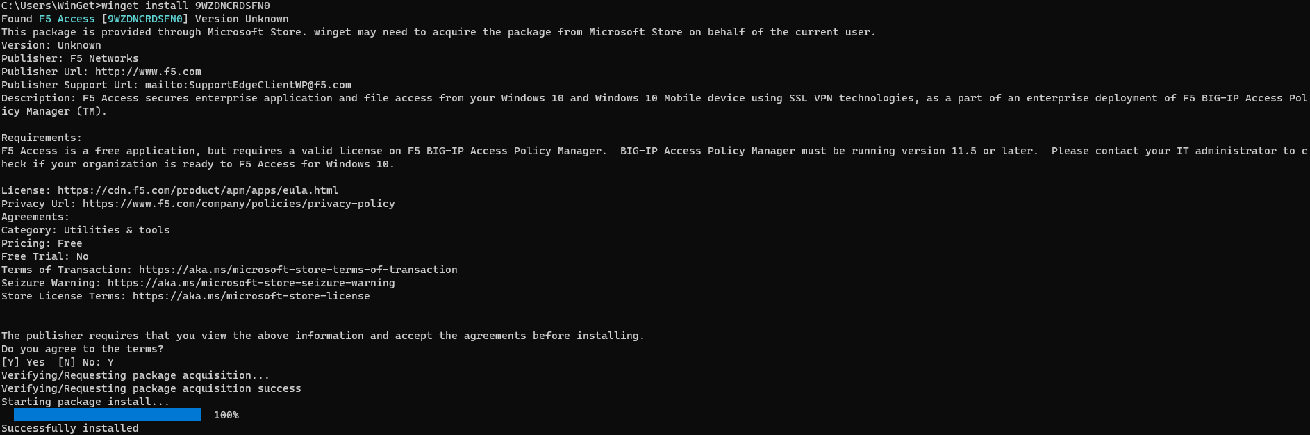 [Bug]: Installing F5 Access App I receive error of no Store Account but ...