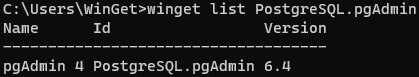 [Bug]: winget upgrade does not find new pgAdmin version · Issue #41130 · microsoft/winget-pkgs ...