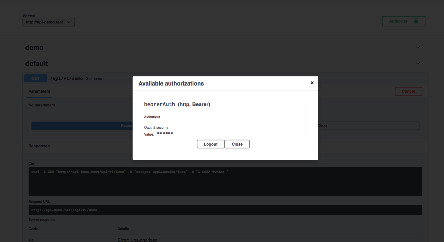 oauth2 + passport = Bearer <token> · Issue #57 · DarkaOnLine/L5-Swagger · GitHub