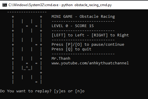 Github Mr Thanh Obstacle Racing Game Cmd