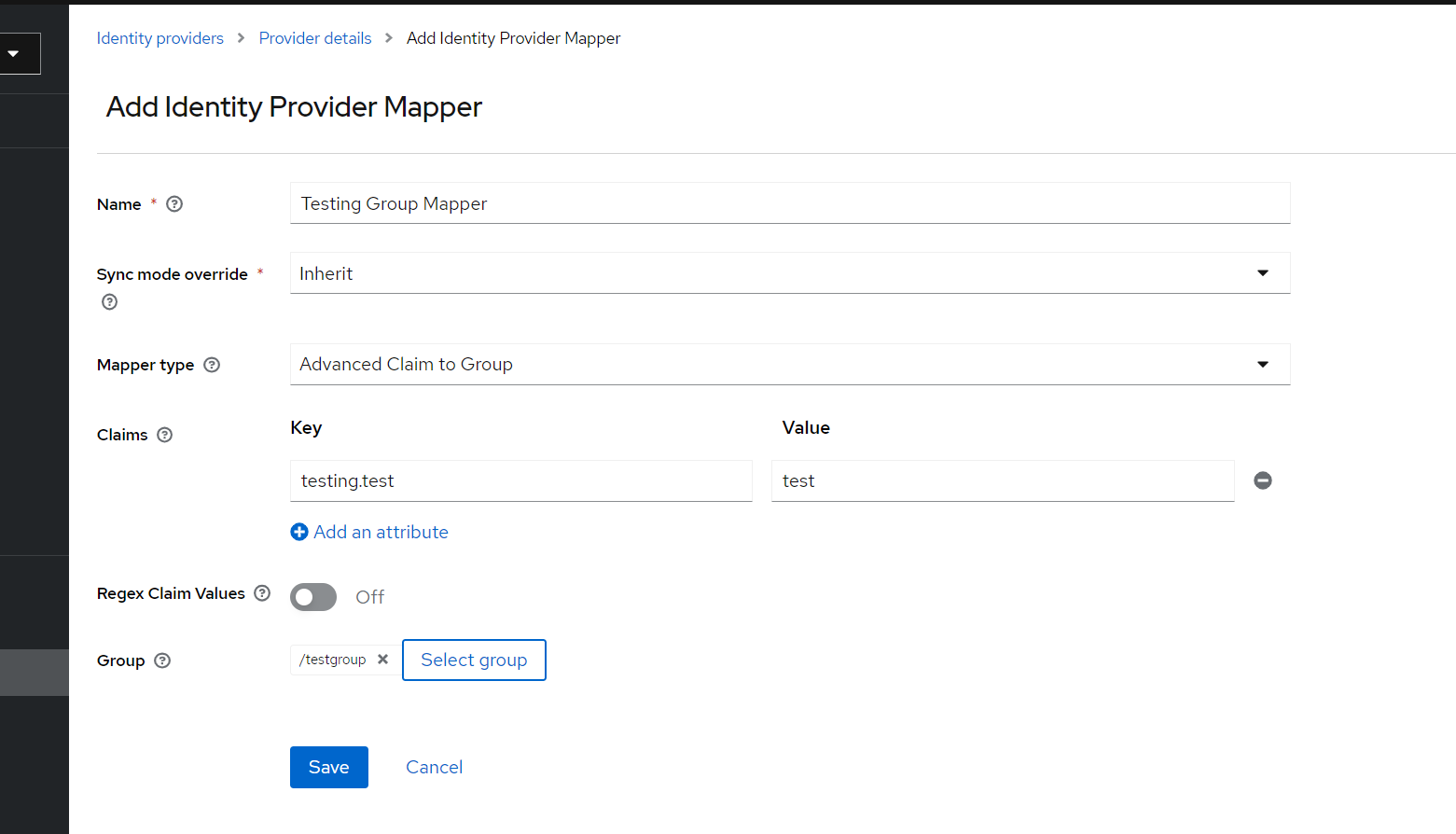 OpenID Connect v1.0 Identity Provider 'Advanced Claim to Group' Mapper is not saving correctly ...