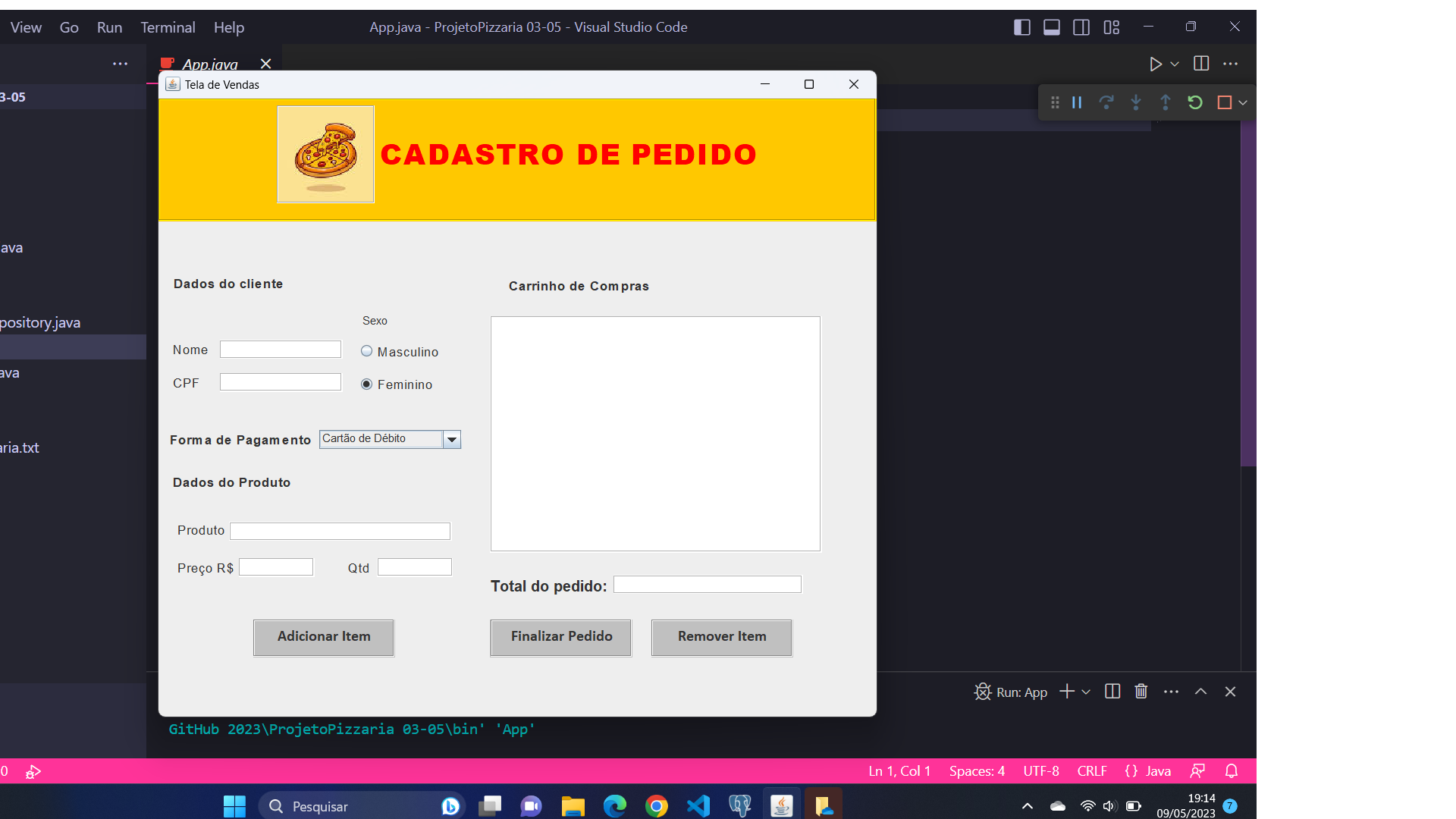 GitHub - Junior-Stranner/Pizzaria-System: A Pizzaria System creadet with Java Swing, funny and ...