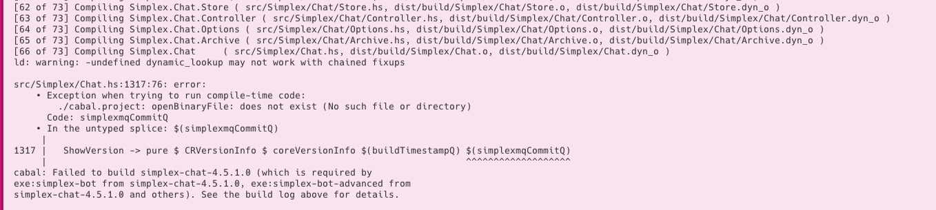 Source Compilation Error Cabalproject Openbinaryfile Does Not Exist No Such File Or