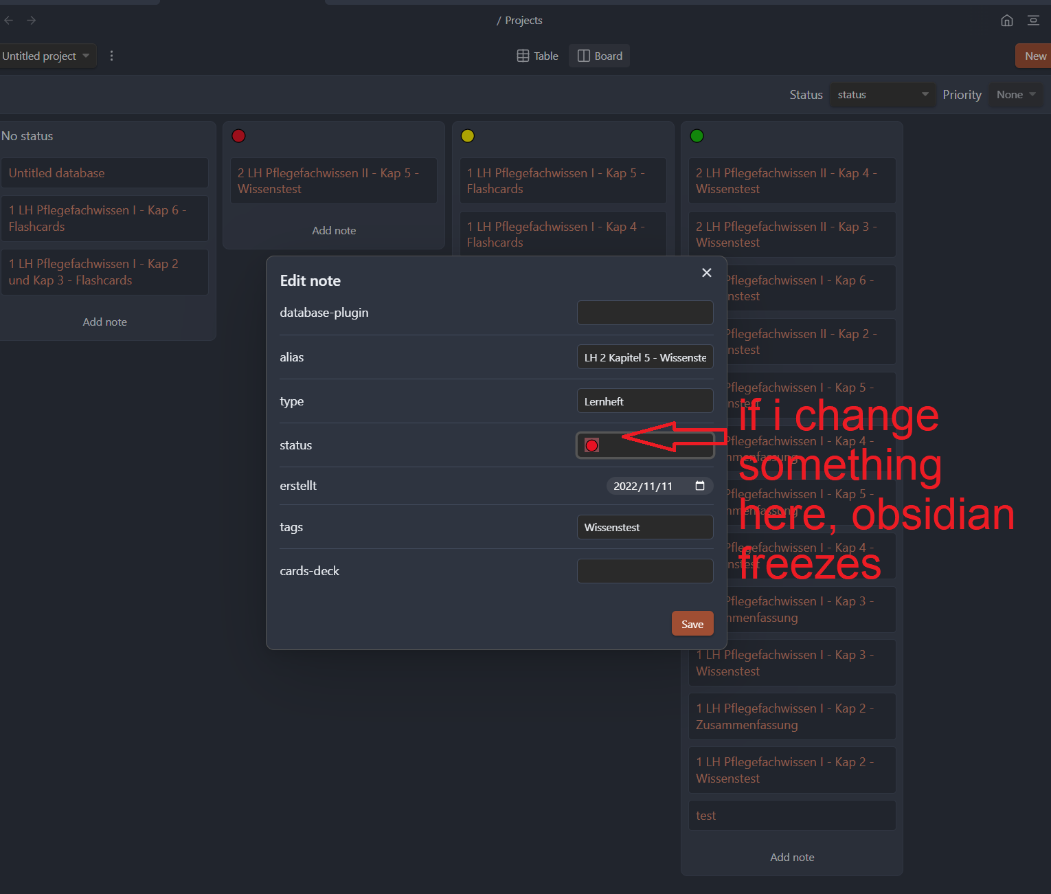 Freeze · Issue #131 · marcusolsson/obsidian-projects · GitHub