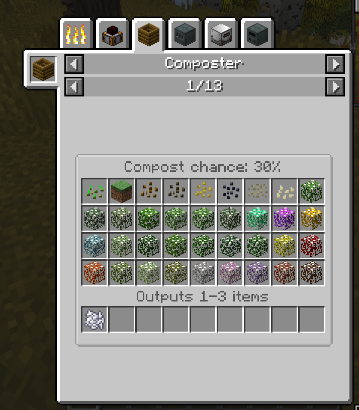 Composter recipe support · Issue #1775 · mezz/JustEnoughItems · GitHub