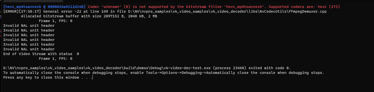 Build's broken and there are runtime errors · Issue #29 · nvpro-samples/vk_video_samples · GitHub
