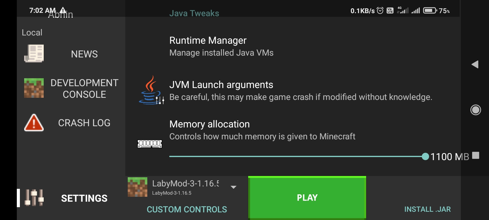 Unable to allocate more ram · Issue #3611 · PojavLauncherTeam/PojavLauncher · GitHub