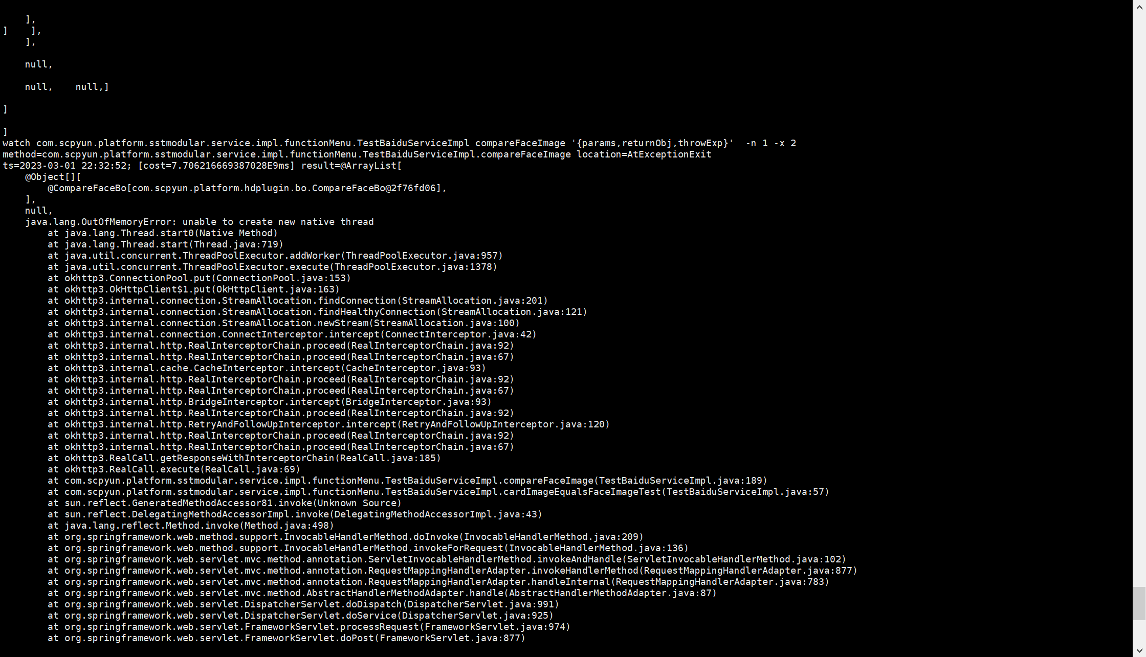 关于OkHttpClient 在高并发报java.lang.OutOfMemoryError unalbe to create new native thread，使用arthas的优化解决 ...