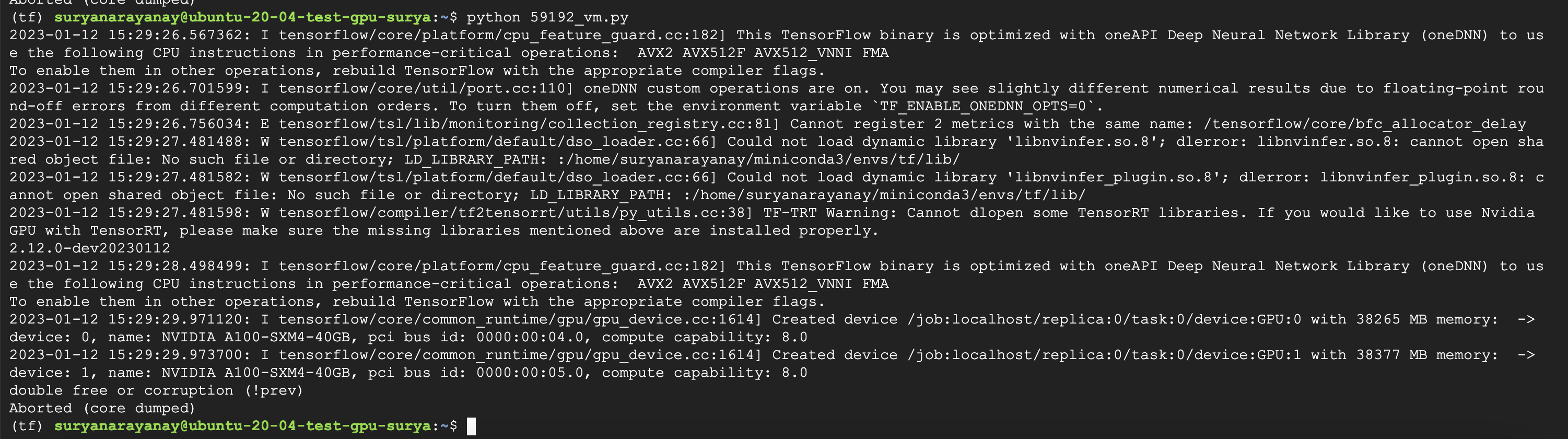 Double Free When Running · Issue 59192 · Tensorflow Tensorflow · Github