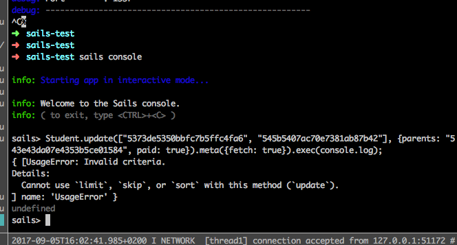Update method returning unexpected invalid criteria error · Issue #4181 · balderdashy/sails · GitHub
