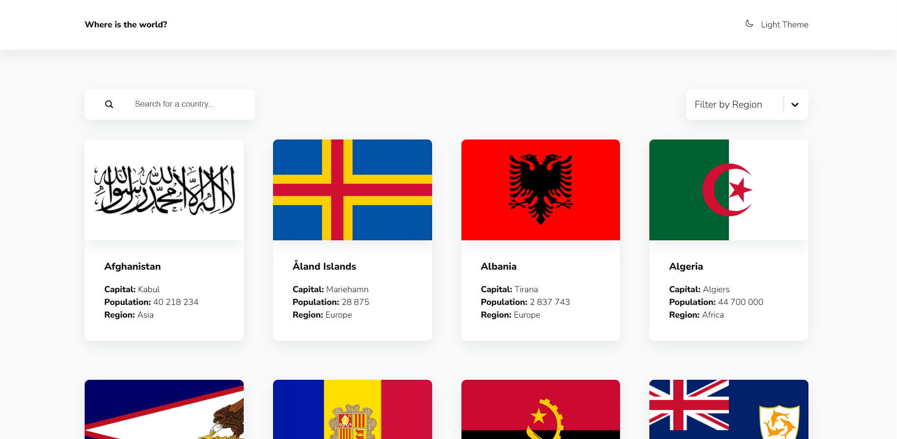 GitHub - yanakorobova/countries