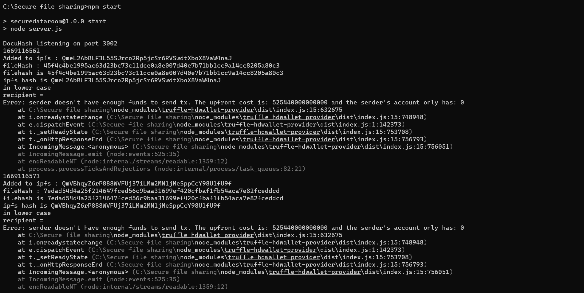 I am unable to upload the file · Issue #12 · vaibs28/Secure-File-Sharing-Blockchain · GitHub