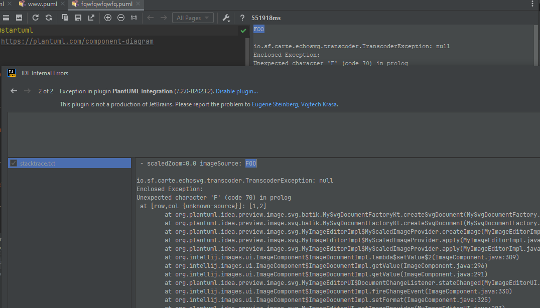 DITAA diagram results into a transcoder exception · Issue #405 · esteinberg/plantuml4idea · GitHub