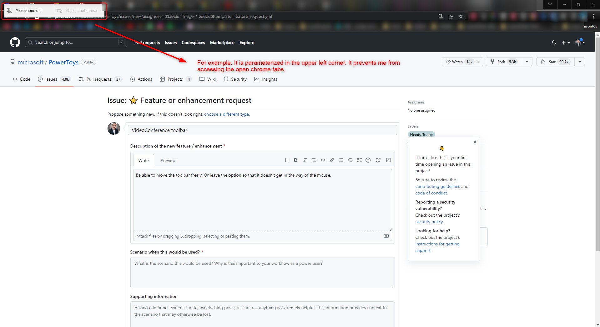 VideoConference toolbar · Issue #26072 · microsoft/PowerToys · GitHub