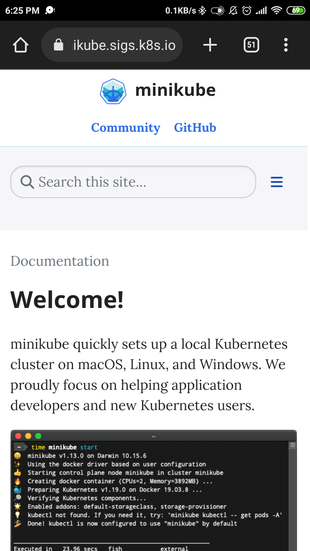 🐞bug Menu Button Of Minikube Site Is Not Working For Mobile Devices · Issue 17554 · Kubernetes 