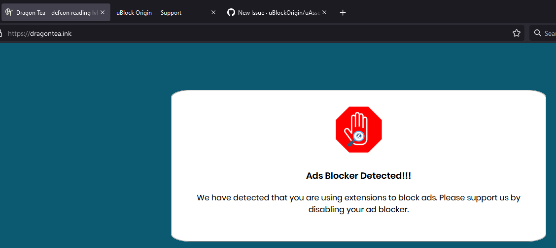 dragontea.ink: detection · Issue #14250 · uBlockOrigin/uAssets · GitHub