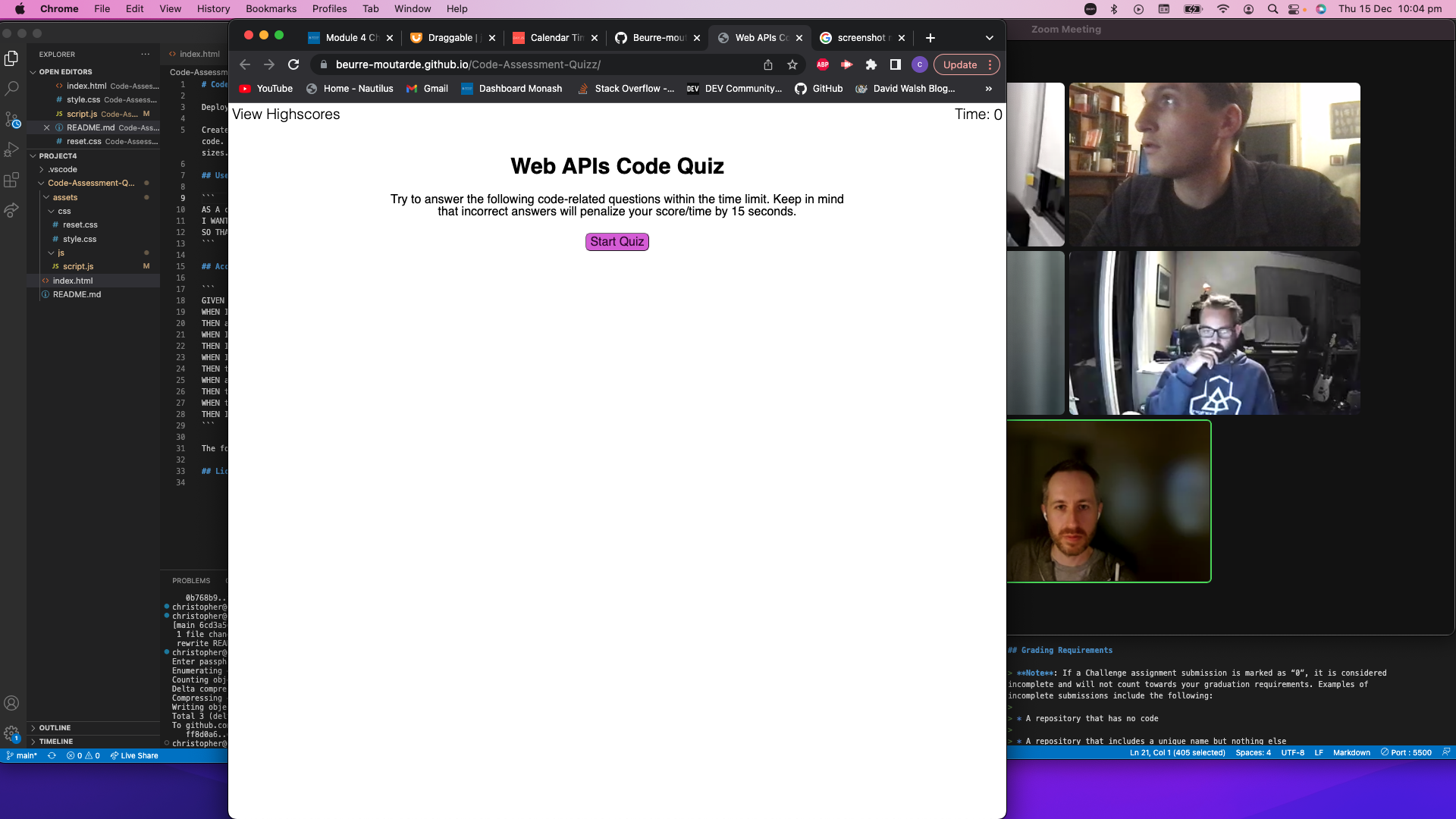 GitHub - Beurre-moutarde/Code-Assessment-Quizz: Project 4