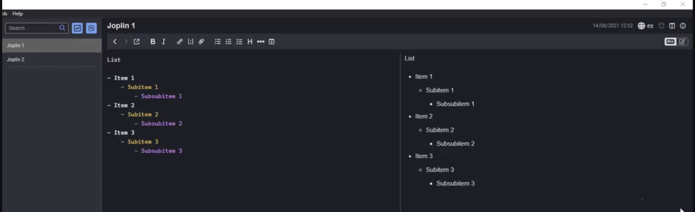 Markdown syntax highlight of list items disappears after searching and ...