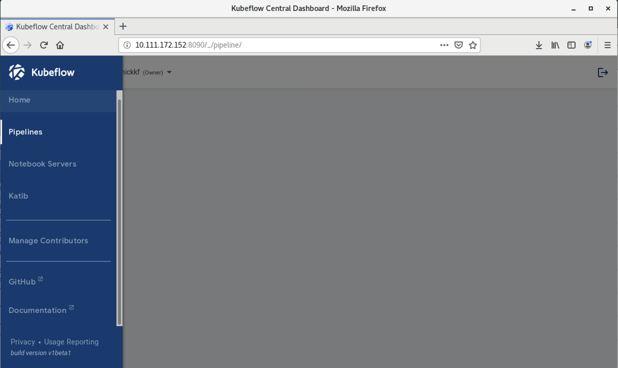 Pipeline page is blank on dashboard · Issue #5645 · kubeflow/kubeflow · GitHub