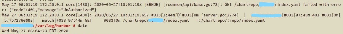 harbor chartmuseum giving unauthorized intermittently · Issue #12082 · goharbor/harbor · GitHub