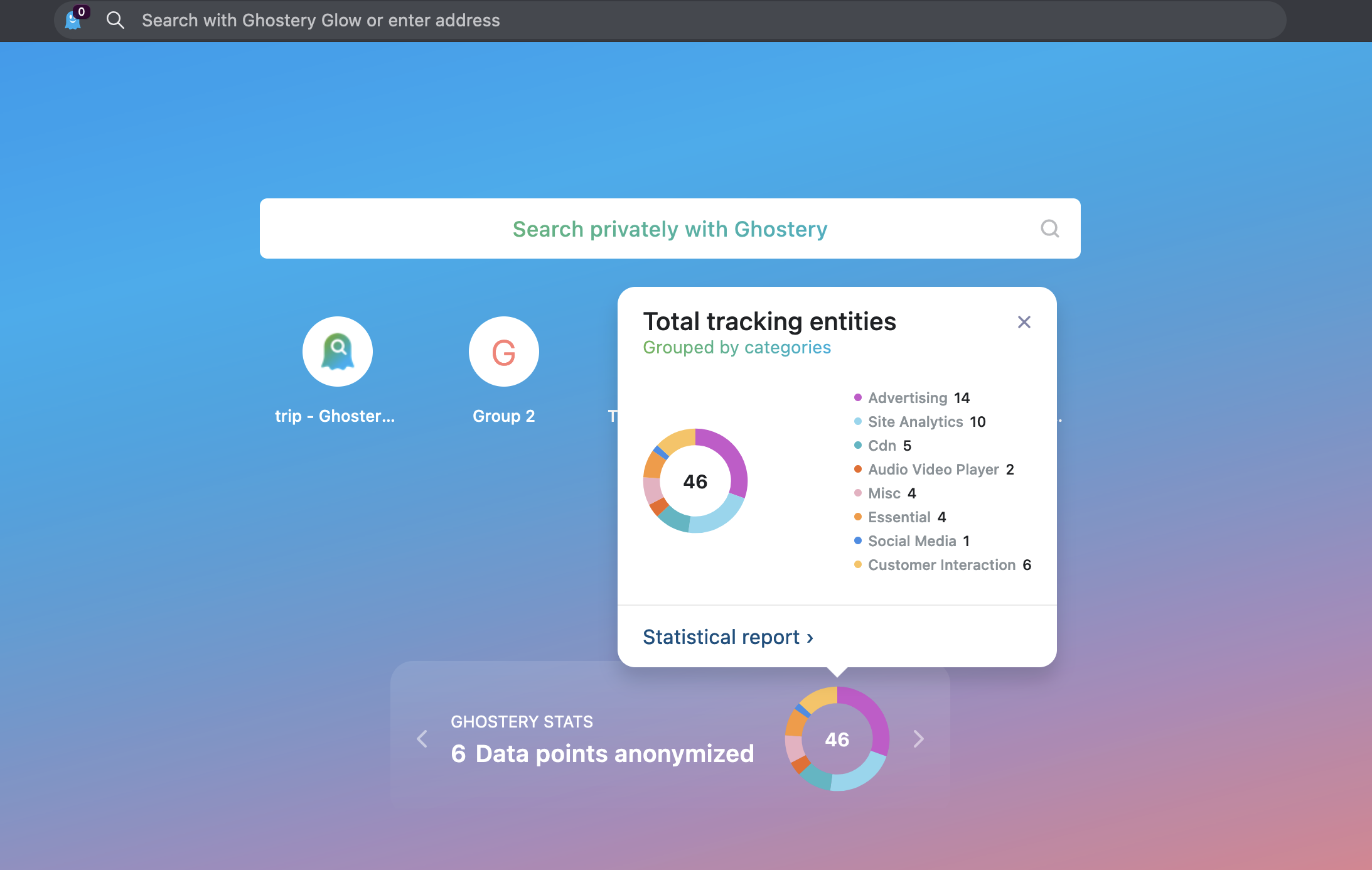 Redesign: Privacy Browser New Tab · Issue #628 · ghostery/user-agent-desktop · GitHub