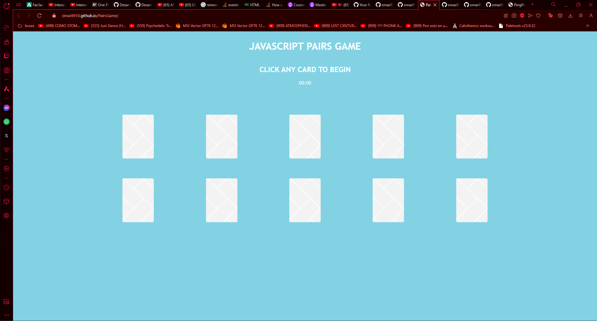 GitHub - omar8910/PairsGame: Juego Cartas Parejas