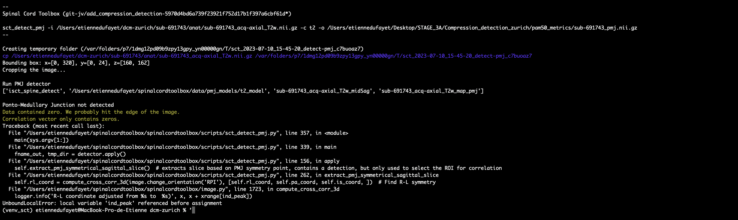 Sct Detect Pmj Error · Issue 5 · Spinalcordtoolbox Detect Compression · Github
