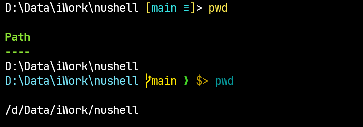 `pwd` output on Windows should be the same as the path printed by powershell · Issue #4761 ...