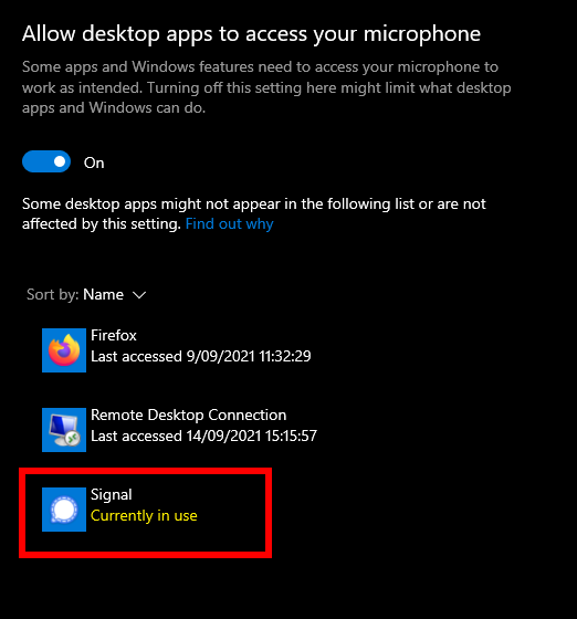 Signal using microphone when it shouldn't be · Issue #4498 · signalapp/Signal-Desktop · GitHub