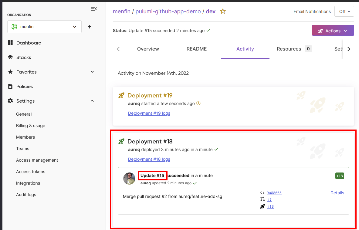 [deploy] Feature: Display the action type as soon as a deployment starts · Issue #142 · pulumi ...