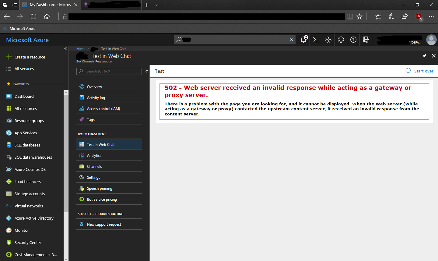 [QUESTION] Did we just had a temporary instability with the Microsoft Bot Framework services ...